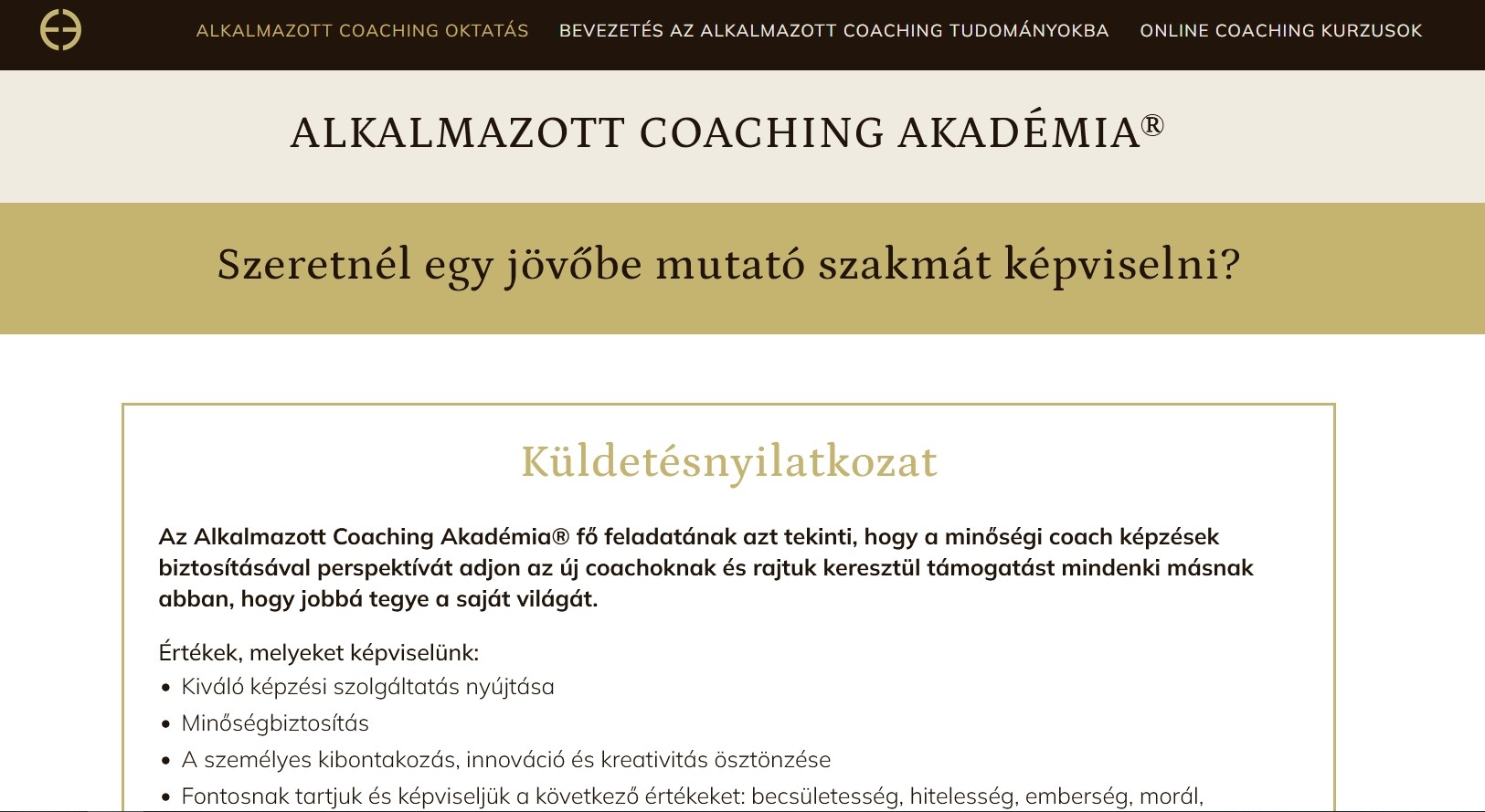 Alkalmazott Coaching Oktatás - Coaching oktatás